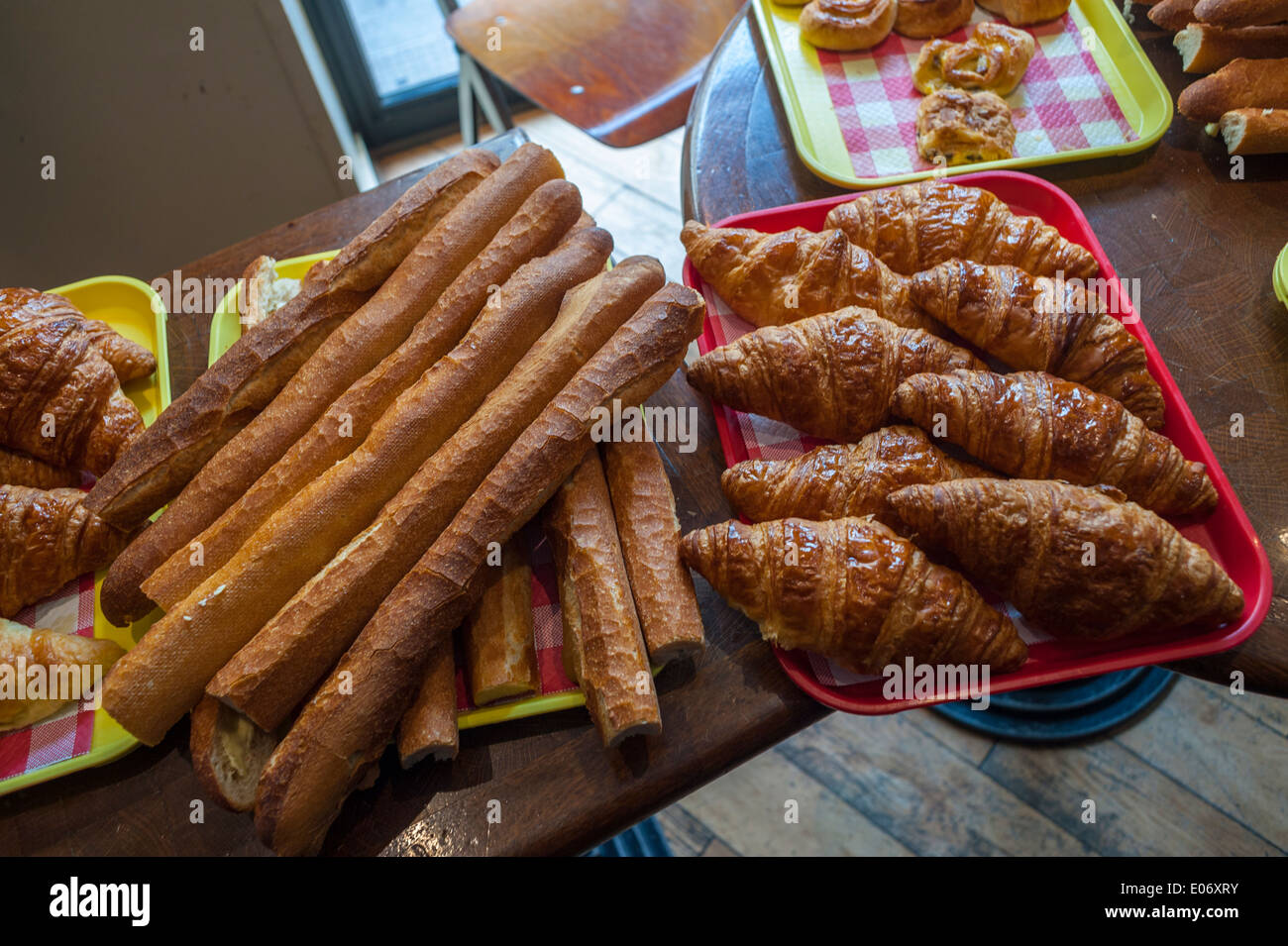 Paris, France, Close up, French Breads on display, Baquettes and ...