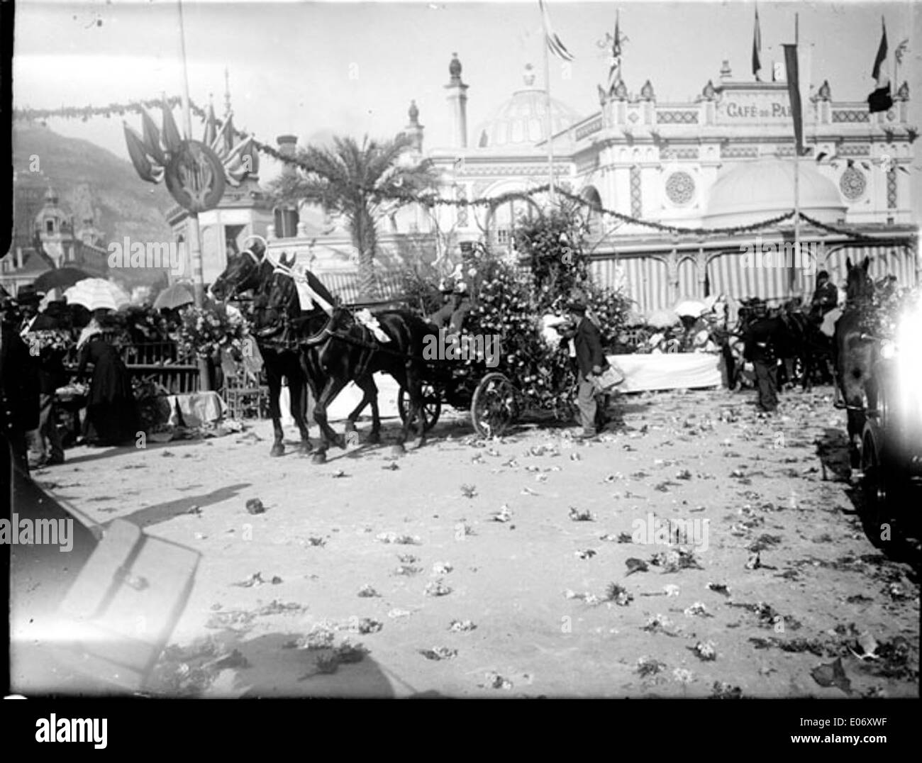 A photograph from April 1905 of the Flower Festival in Monte-Carlo ...