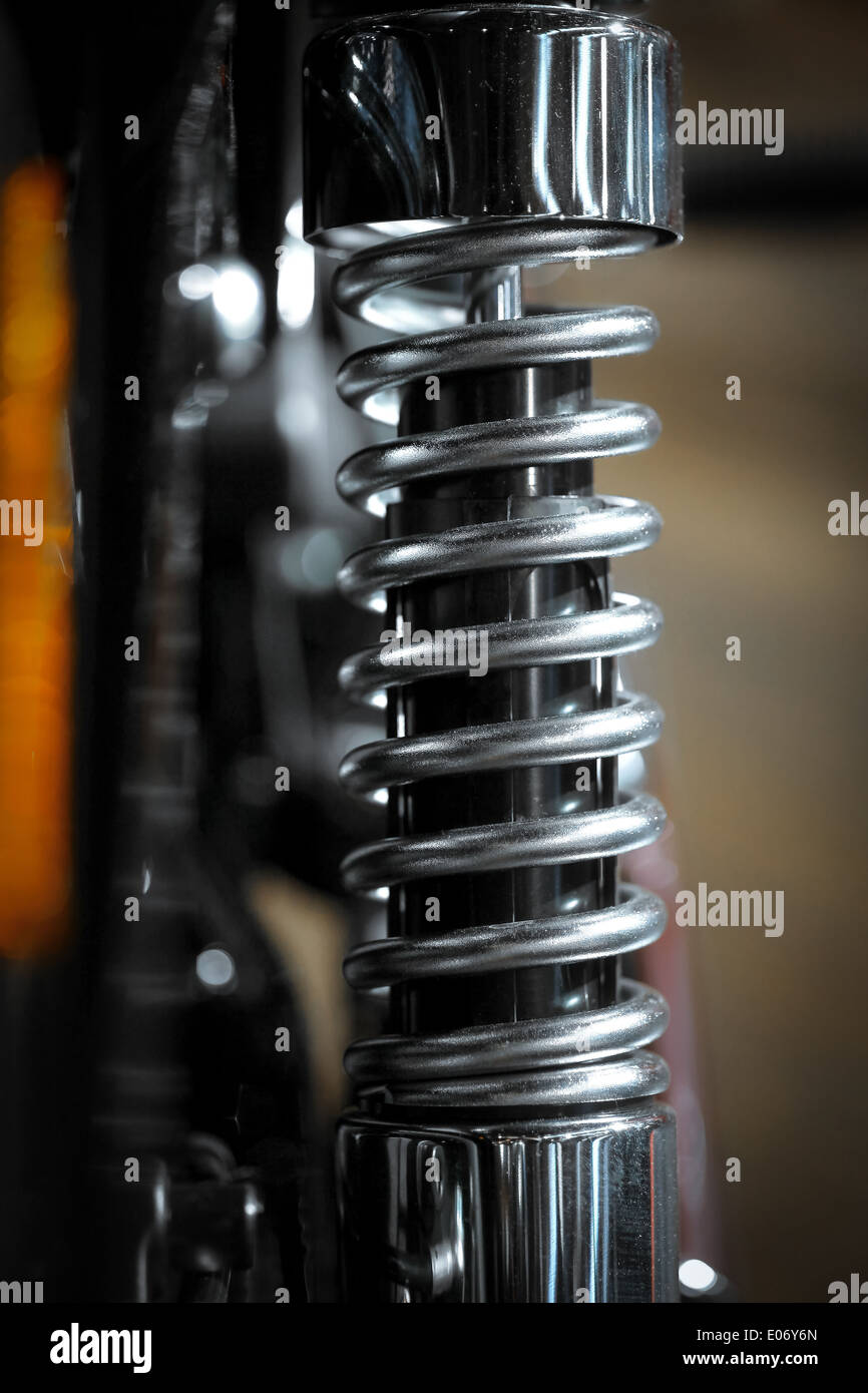 Color shot of a motorcycle shock absorber Stock Photo - Alamy