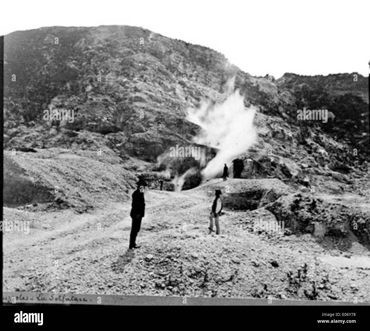 The Solfatara volcano near Pozzuoli, Naples, captured in a historical ...
