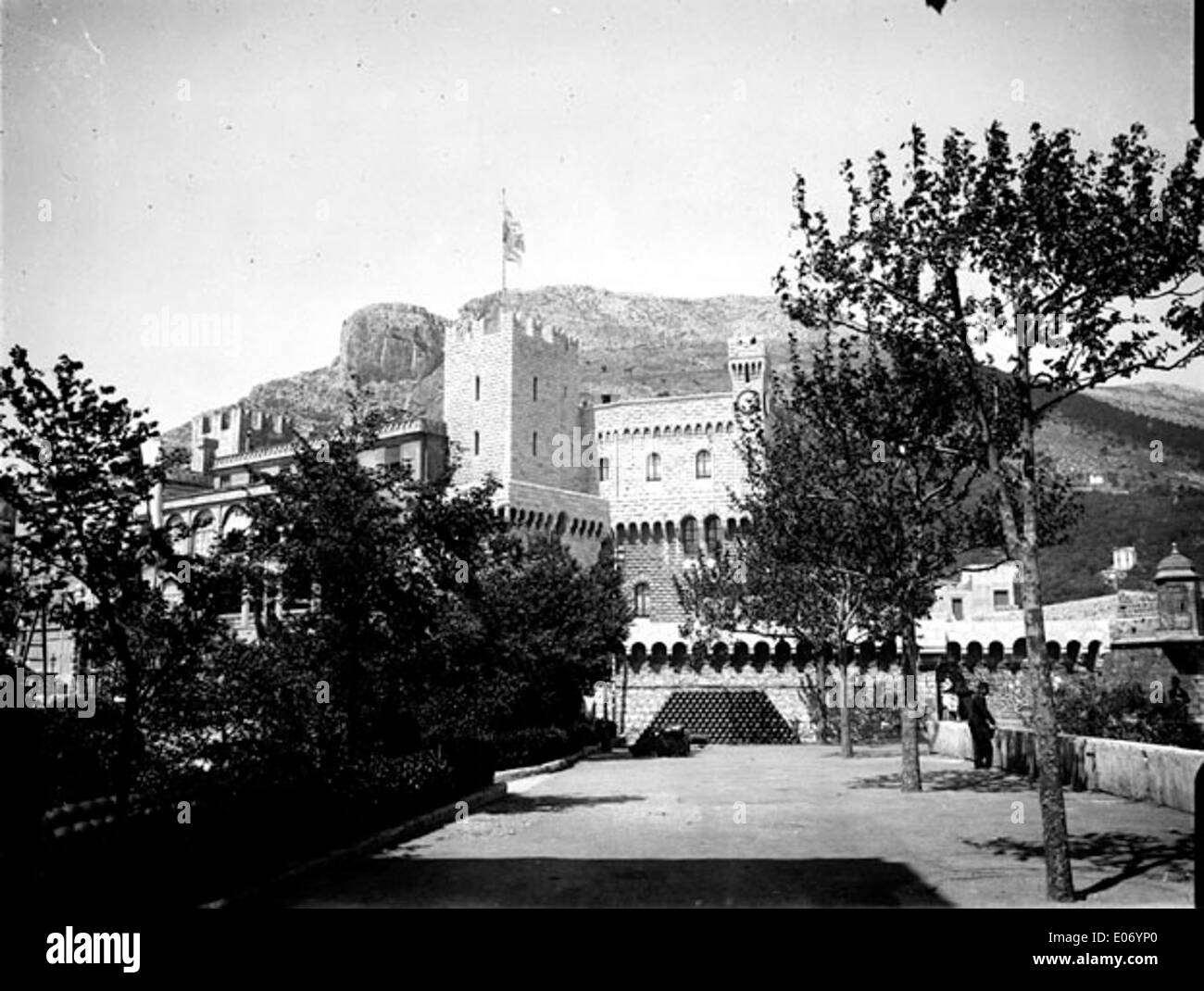 A photograph of the tower of the Prince's Palace in Monaco, taken in ...