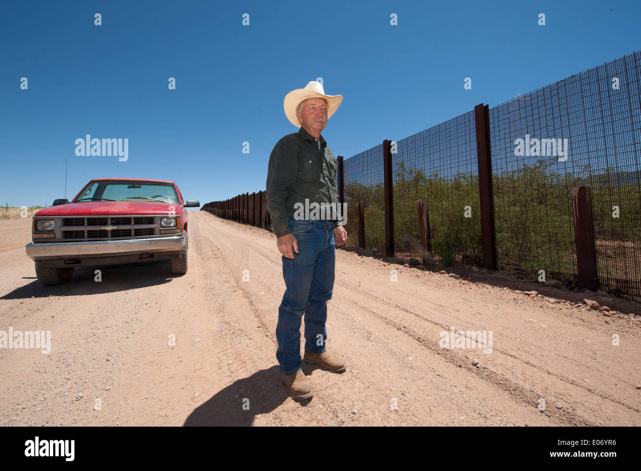 Naco, Arizona, USA. 28th Apr, 2014. Arizona cattle rancher JOHN LADD's ...