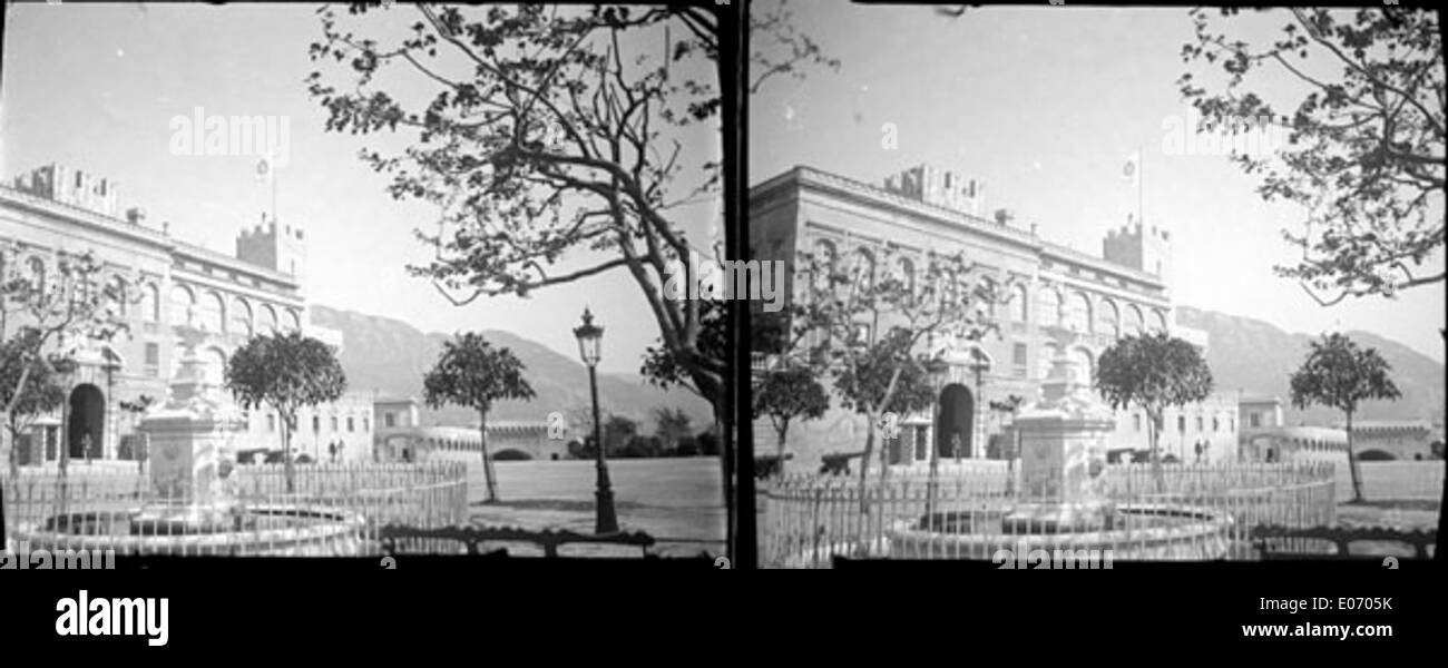 This photograph shows the Prince's Palace of Monaco in April 1905. The ...