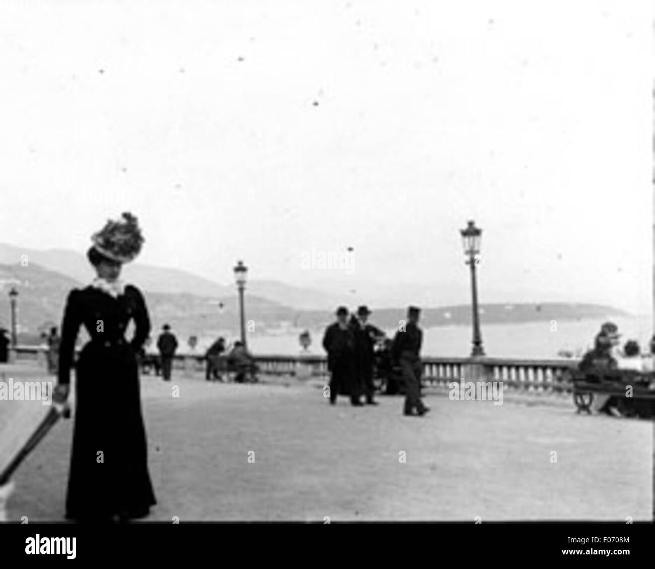 A photograph taken in April 1899 showing a promenade on the terrace of ...