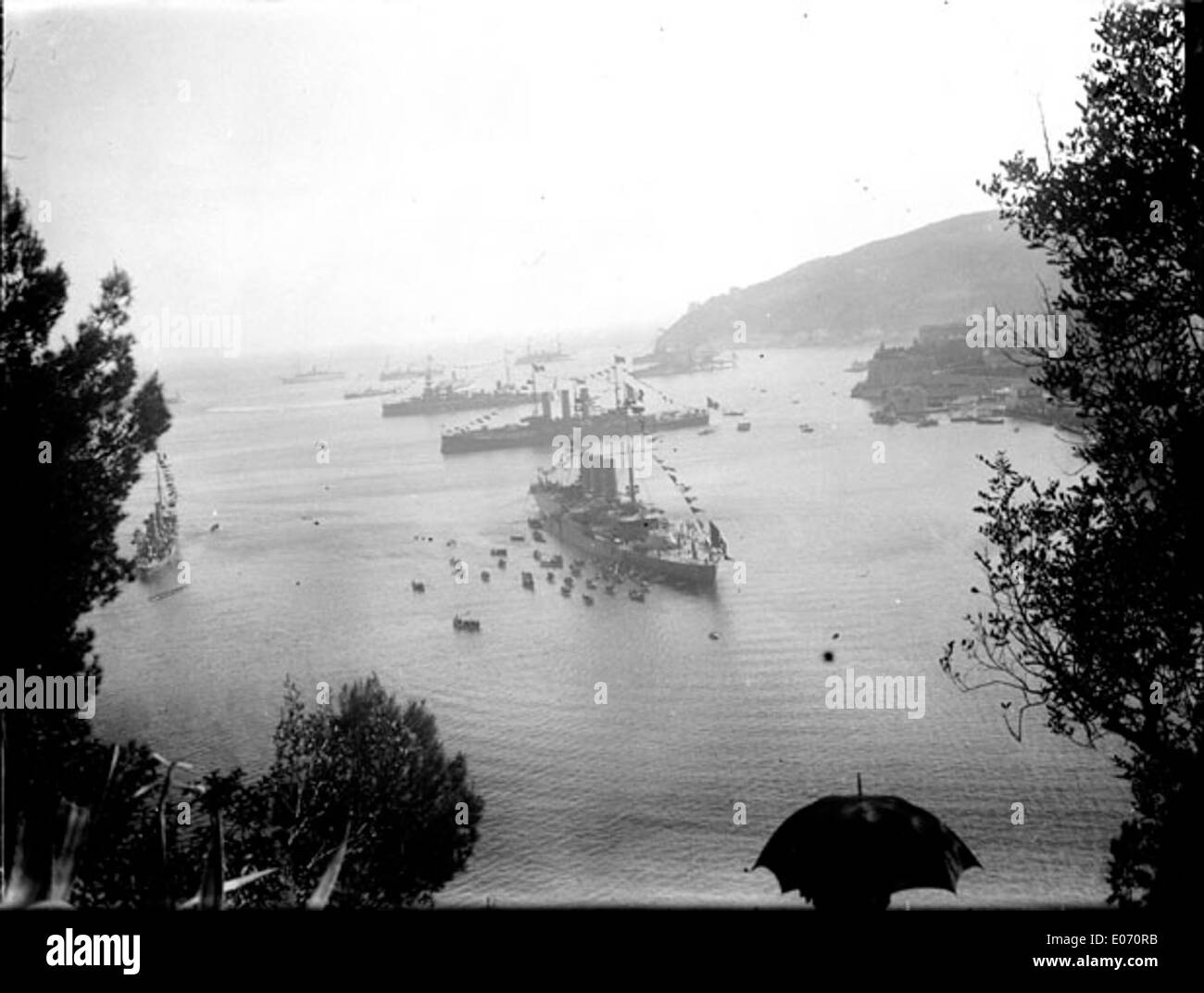 A photograph of the Italian flagship vessel in Villefranche-sur-Mer ...