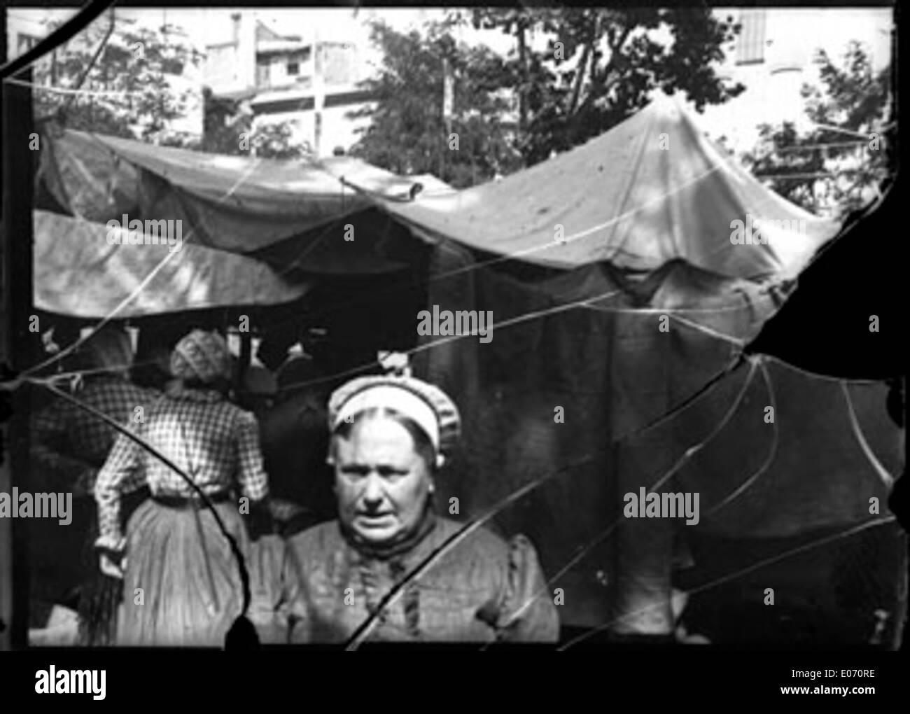 A photograph of a market scene in Perpignan on August 26, 1899 ...