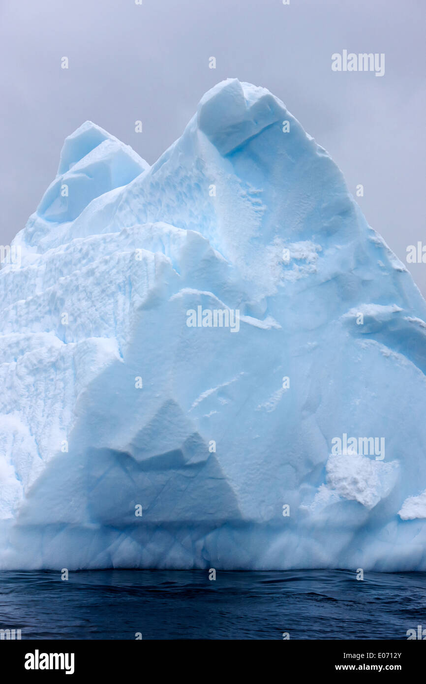pinnacle pyramid shaped aged iceberg near cuverville island Antarctica ...