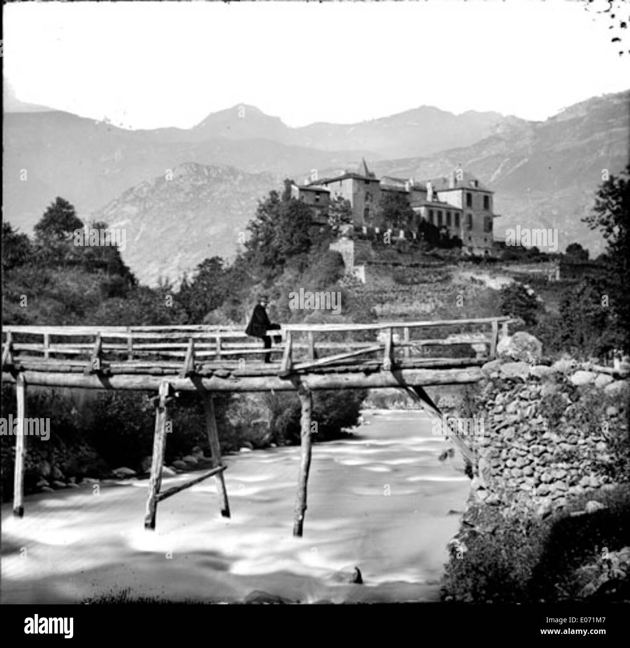 This image offers a general view of the Château de Gudanes, located in ...