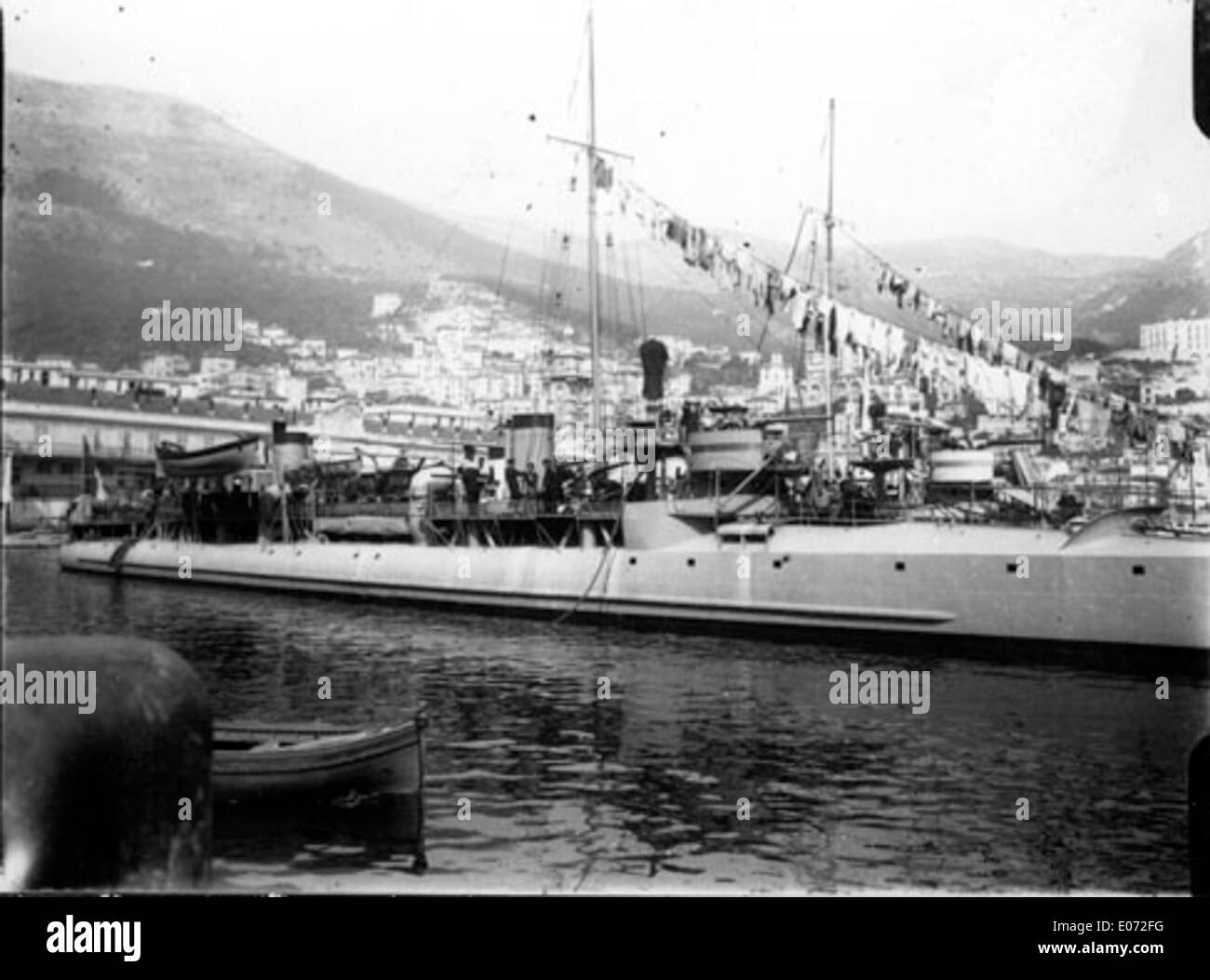 The image depicts French and Italian torpedo boats (referred to as ...