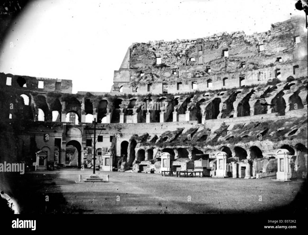 An interior view of the Colisée in Rome, captured in a photograph from ...