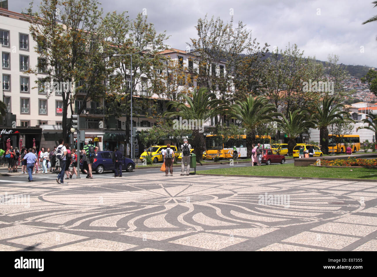 Decorative paving by the Avenida do Mar Funchal Stock Photo - Alamy