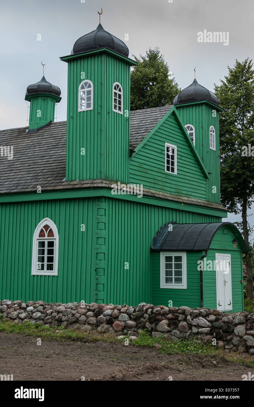 Old Wooden Tatar Mosque, Kruszyniany, Podlasie, eastern Poland Stock ...