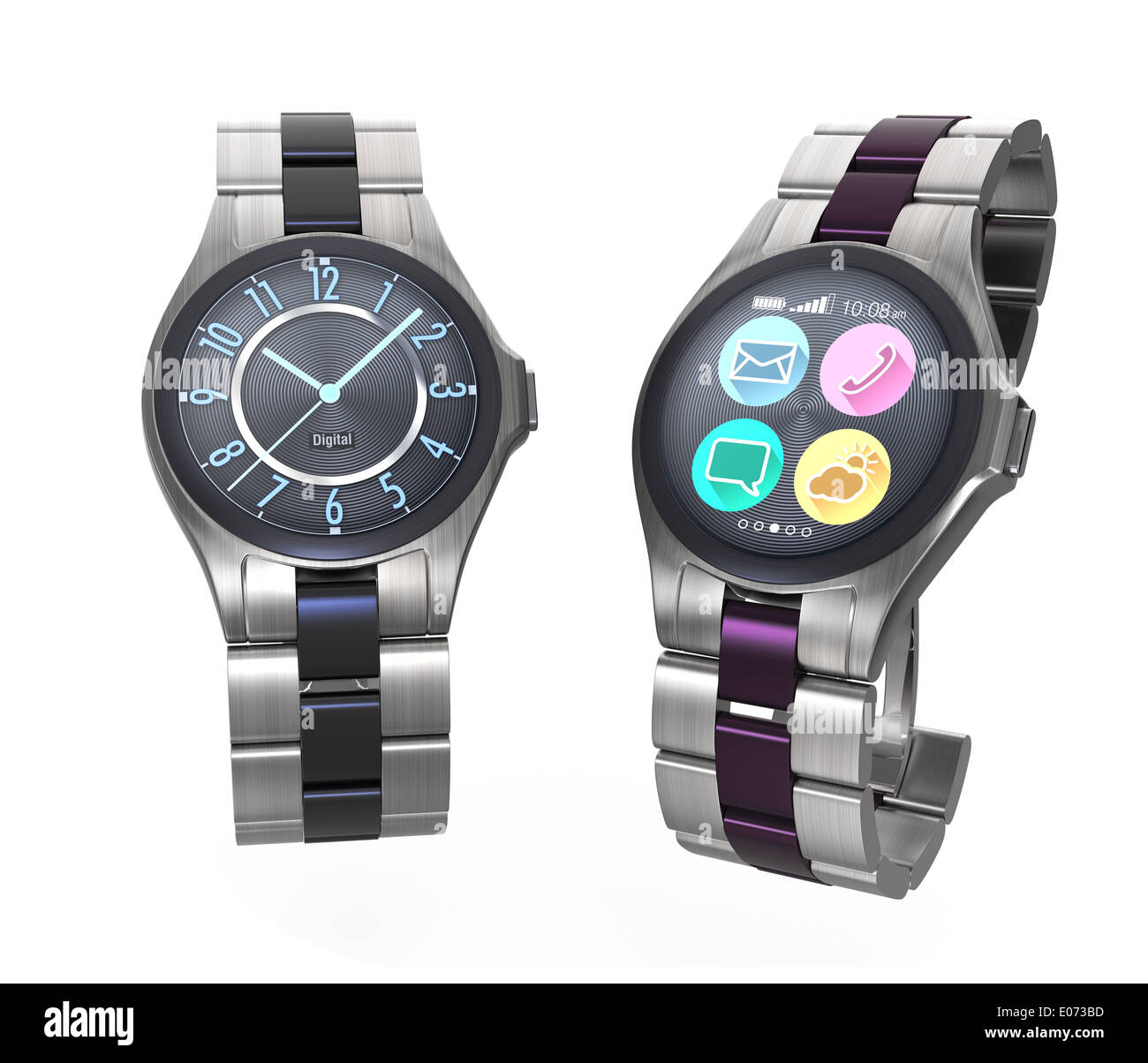 Luxury smart watches with touch screen. Isolated on white background ...