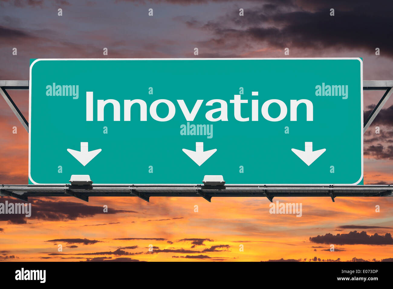 Freeway to Innovation Road Sign Stock Photo - Alamy
