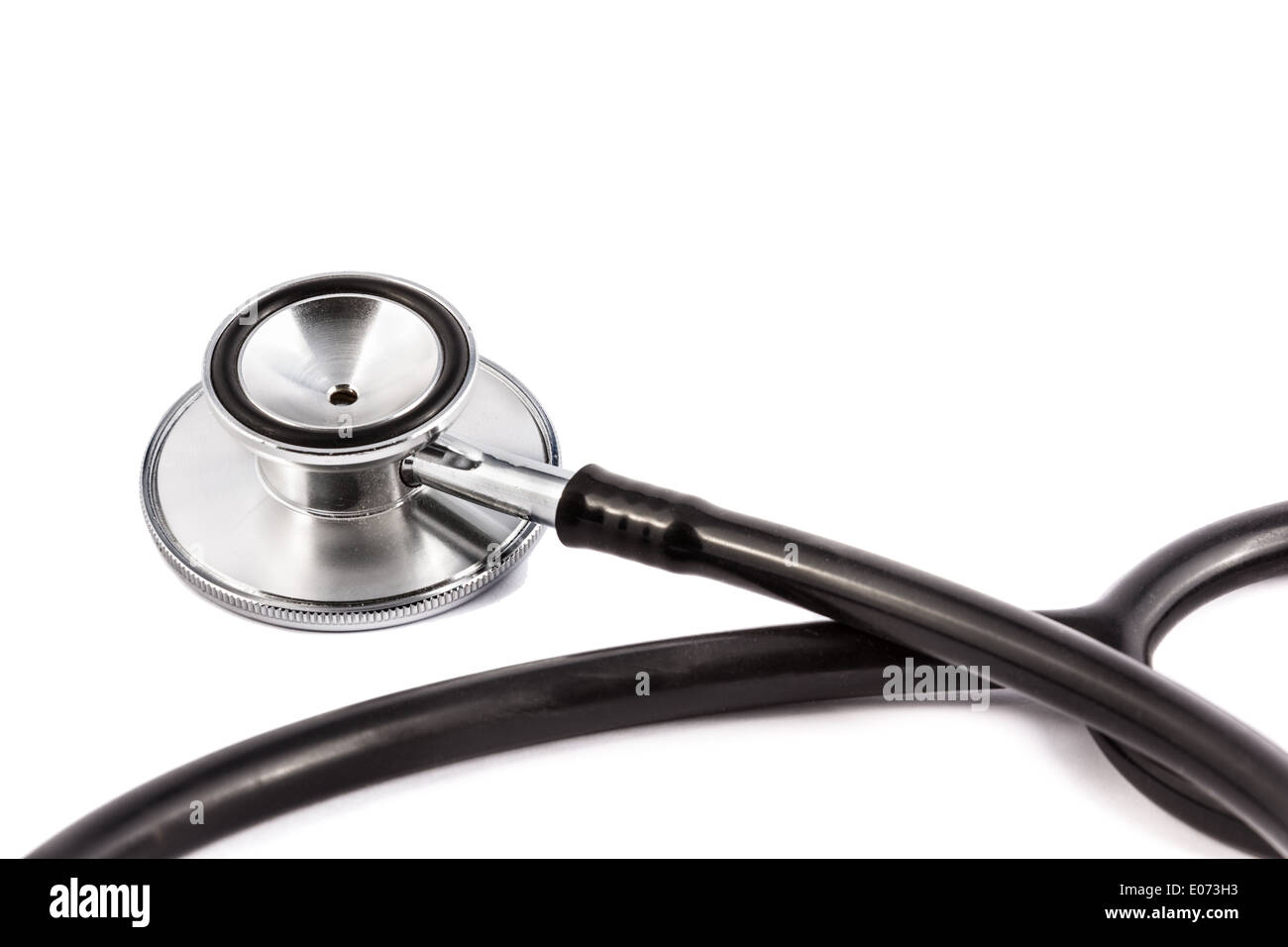 a black stethoscope isolated over a white background Stock Photo - Alamy
