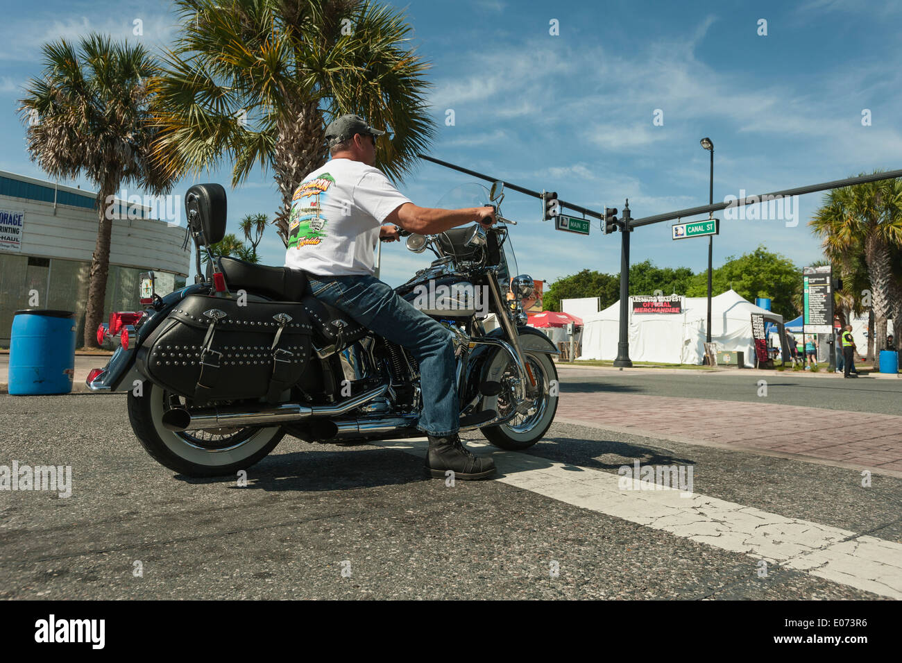 Main Street Leesburg, Florida during the 2014 Leesburg Bikefest annual ...