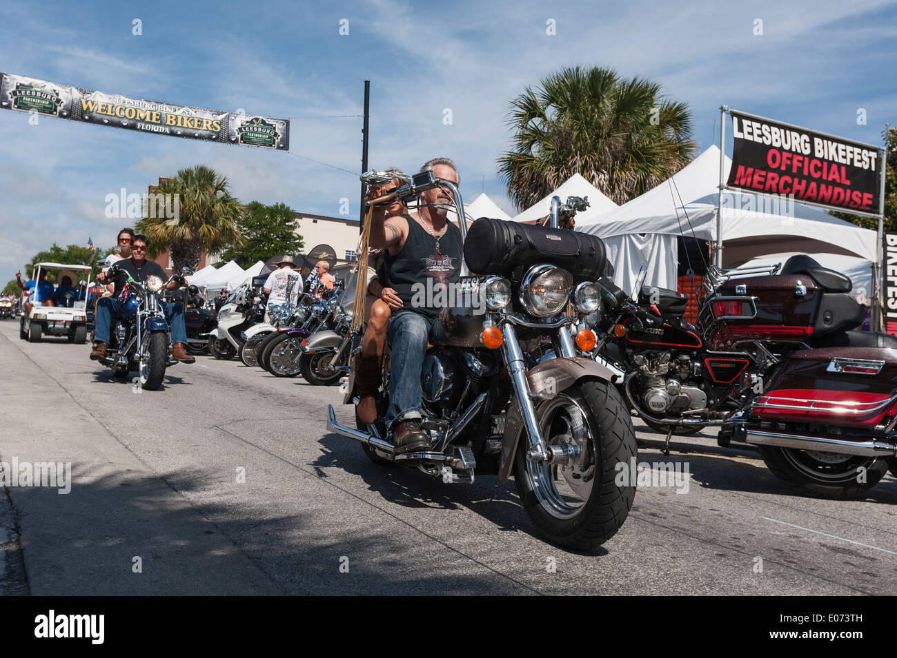 Main Street Leesburg, Florida during the 2014 Leesburg Bikefest annual ...