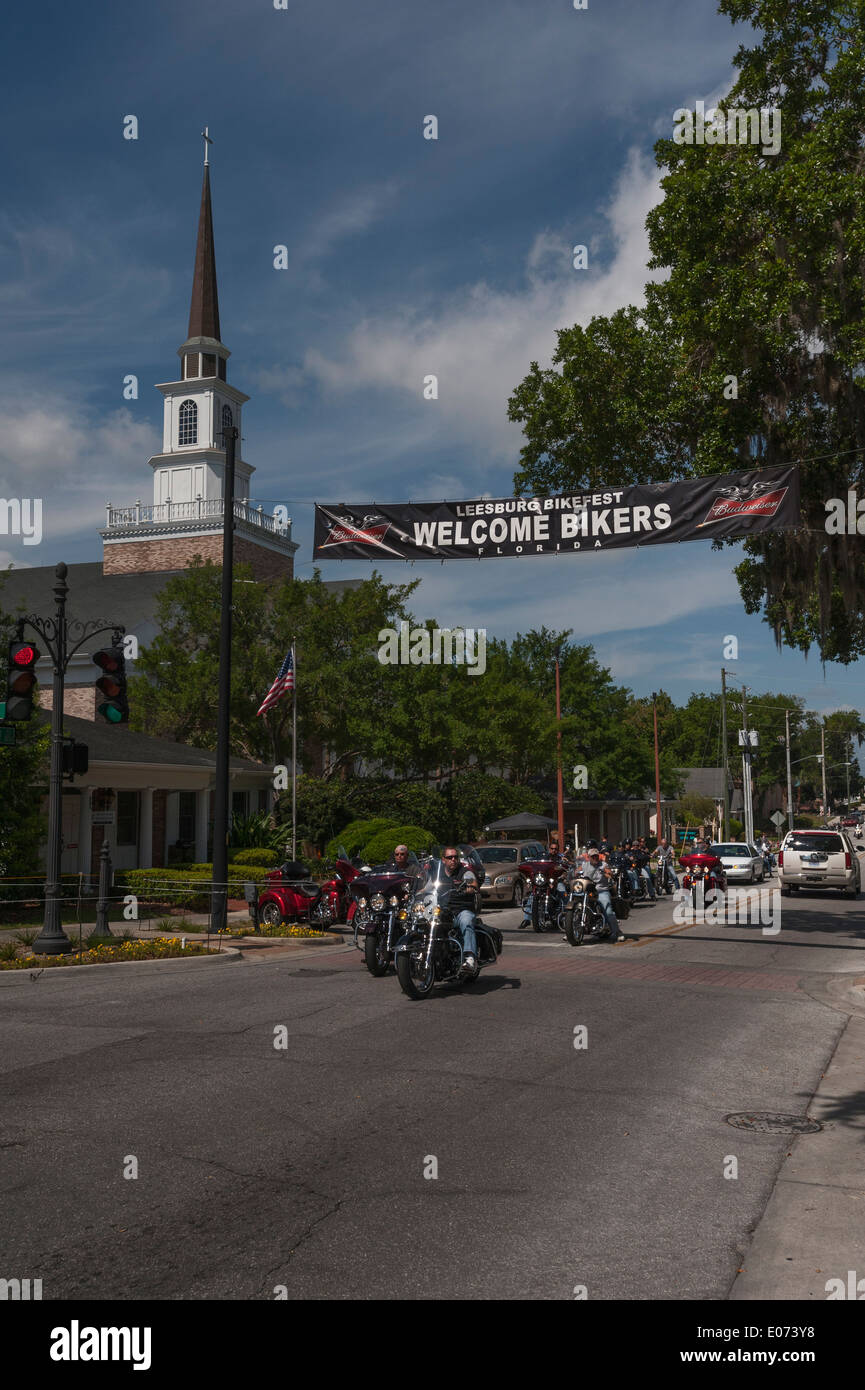 Main Street Leesburg, Florida during the 2014 Leesburg Bikefest annual ...
