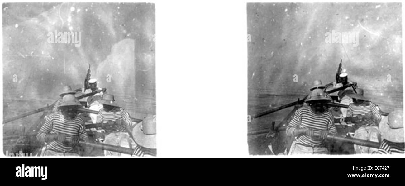 This painting, 'Marins en marinières ramant sur une barque' (Sailors in ...