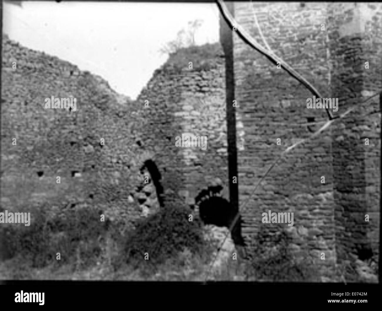 A historical photograph of Château de Chalusset, a medieval fortress in ...