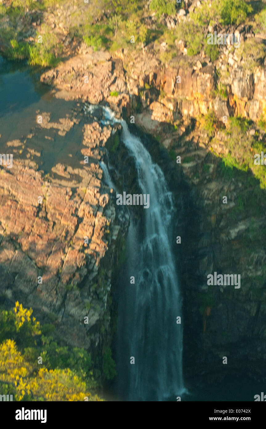 Aerial of Mertens Falls, the Kimberley, Western Australia, Australia ...