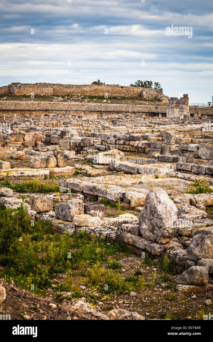 ruins of an ancient italian city named Egnazia (Gnatia in english Stock ...