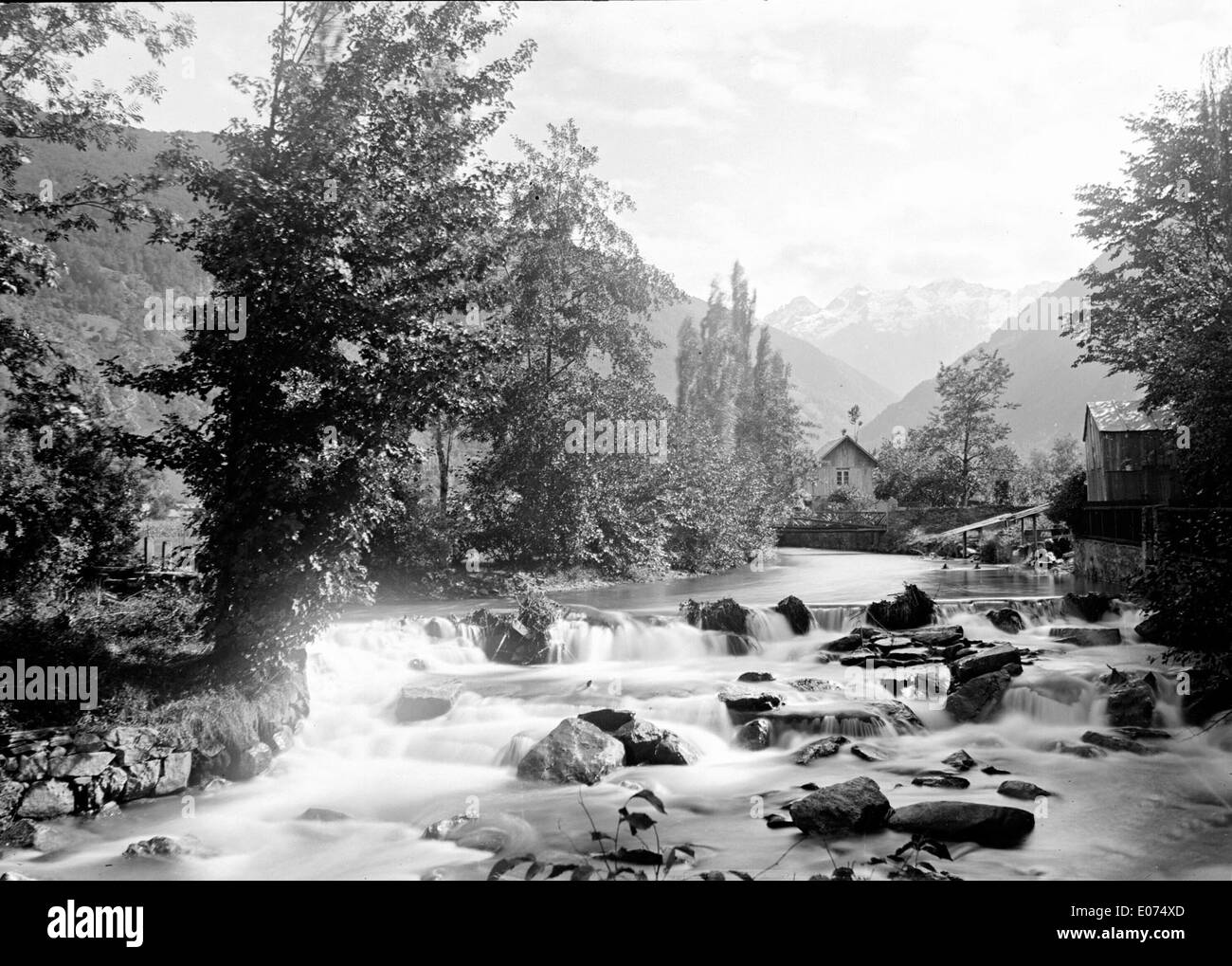 Impressionistic landscape painting Black and White Stock Photos ...