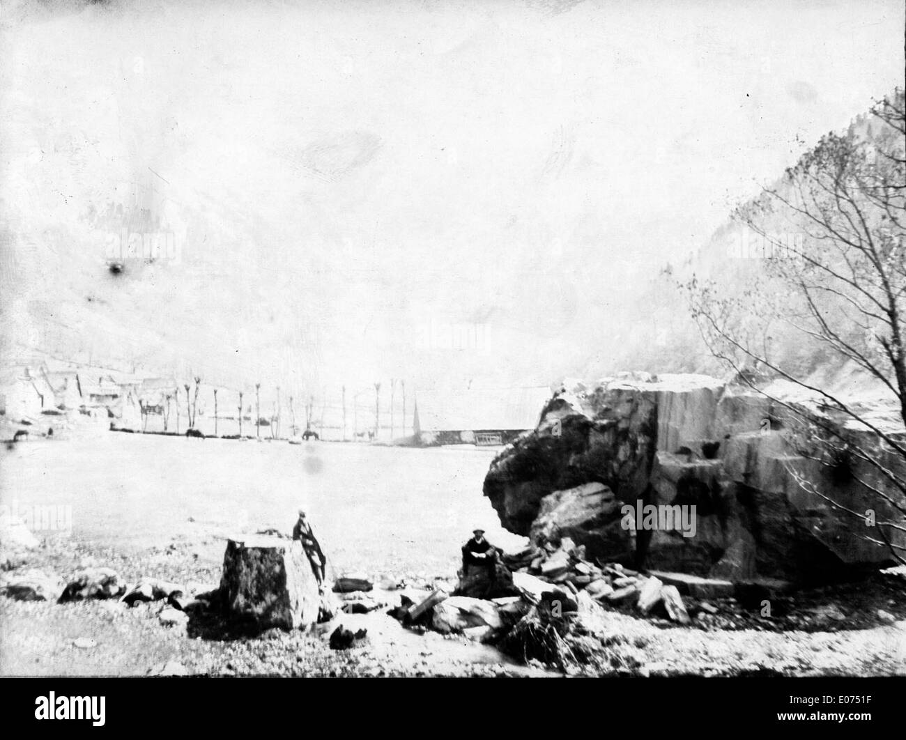This winter scene from 1890 shows the Cirque de la Vallée du Lys in ...