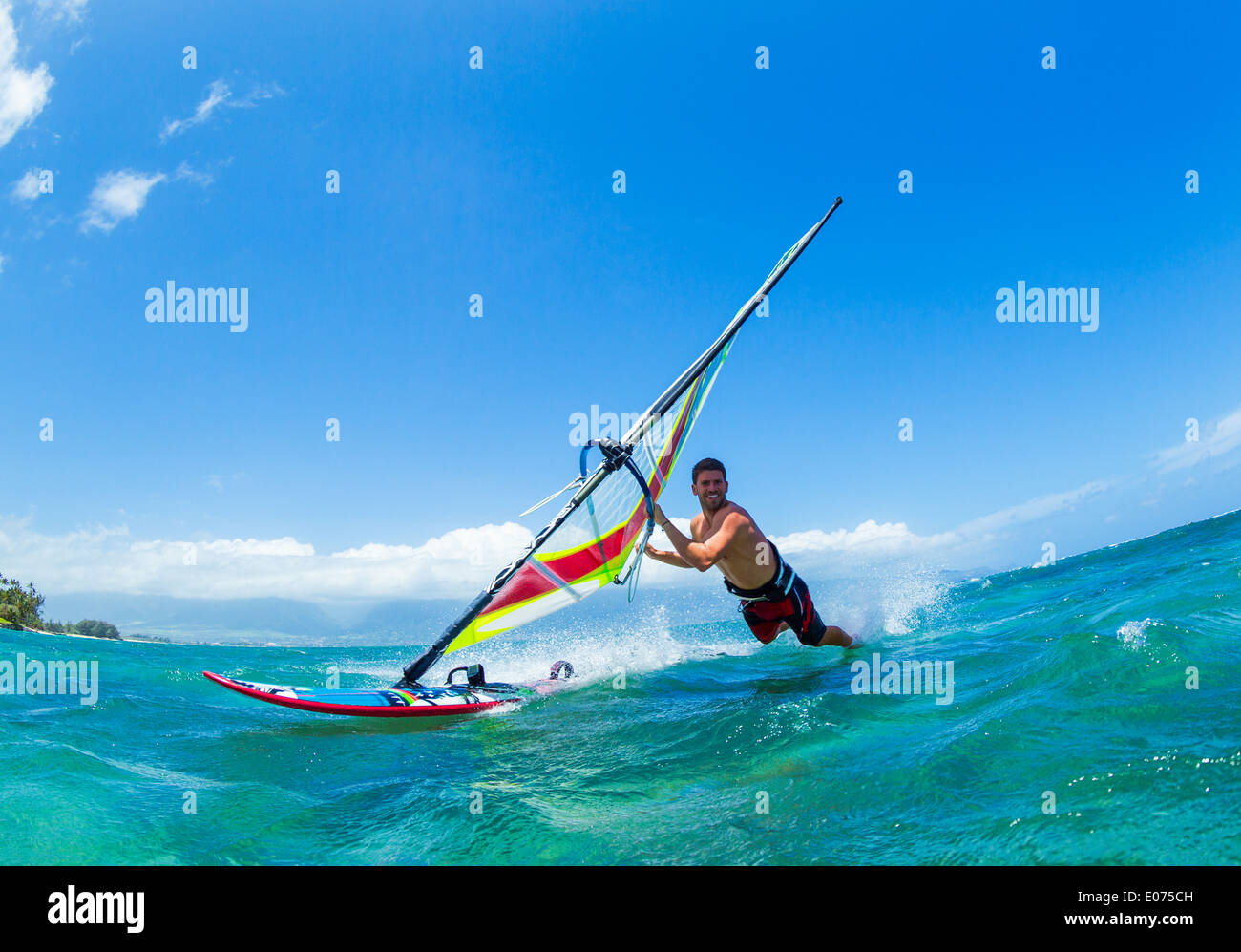 Windsurfing, Fun in the ocean, Extreme Sport Stock Photo - Alamy