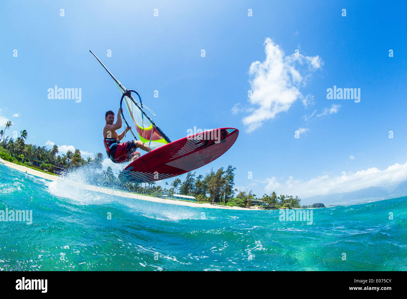 Windsurfing, Fun in the ocean, Extreme Sport Stock Photo - Alamy