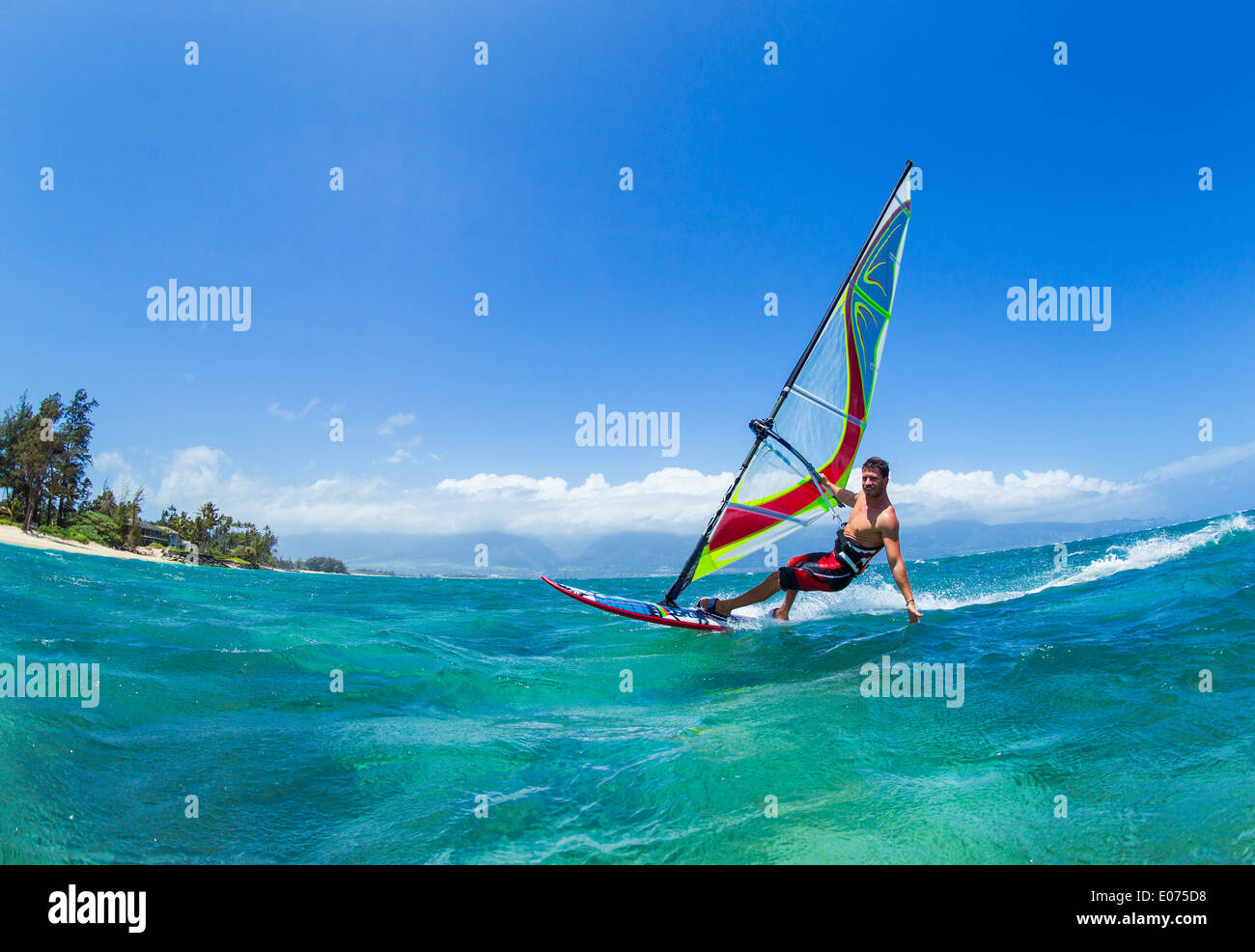 Windsurfing, Fun in the ocean, Extreme Sport Stock Photo - Alamy