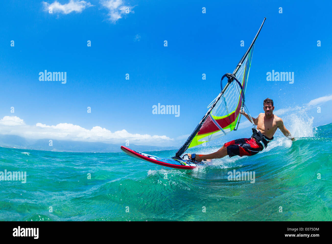 Windsurfing, Fun in the ocean, Extreme Sport Stock Photo - Alamy