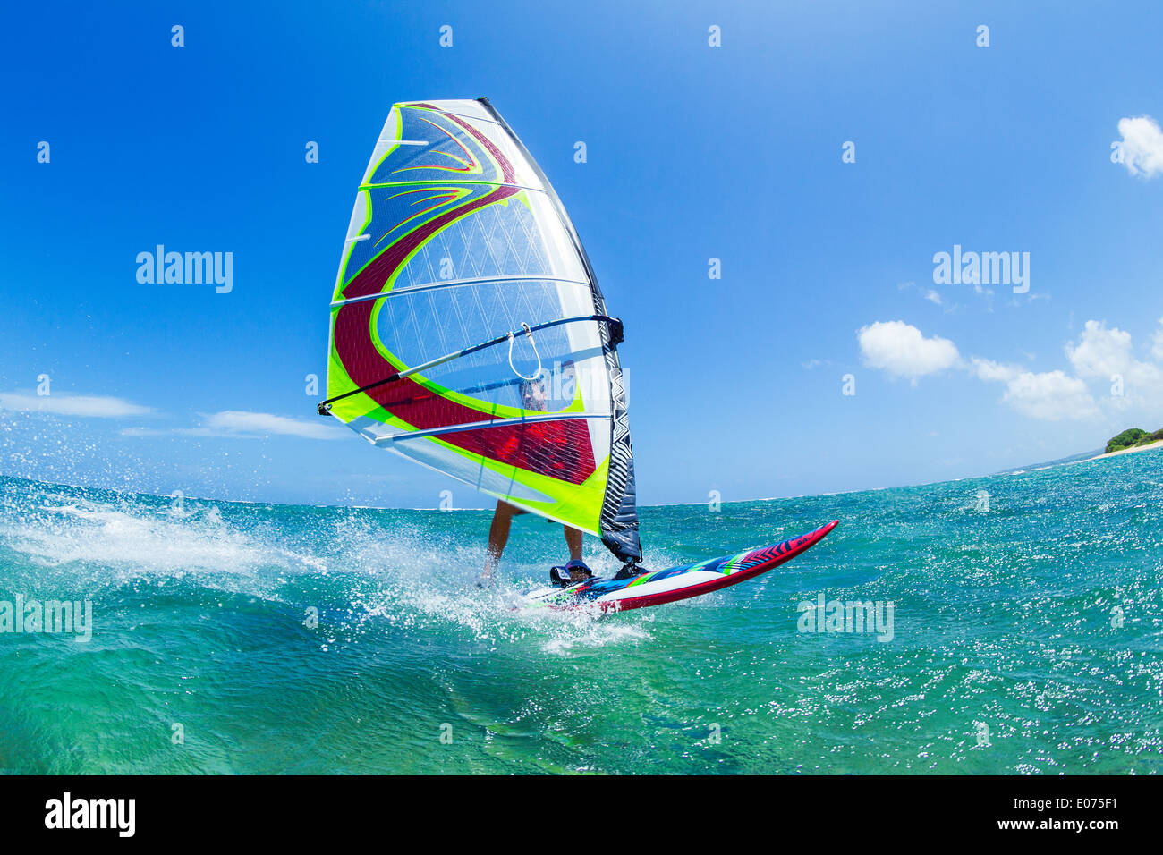 Windsurfing, Fun in the ocean, Extreme Sport Stock Photo - Alamy