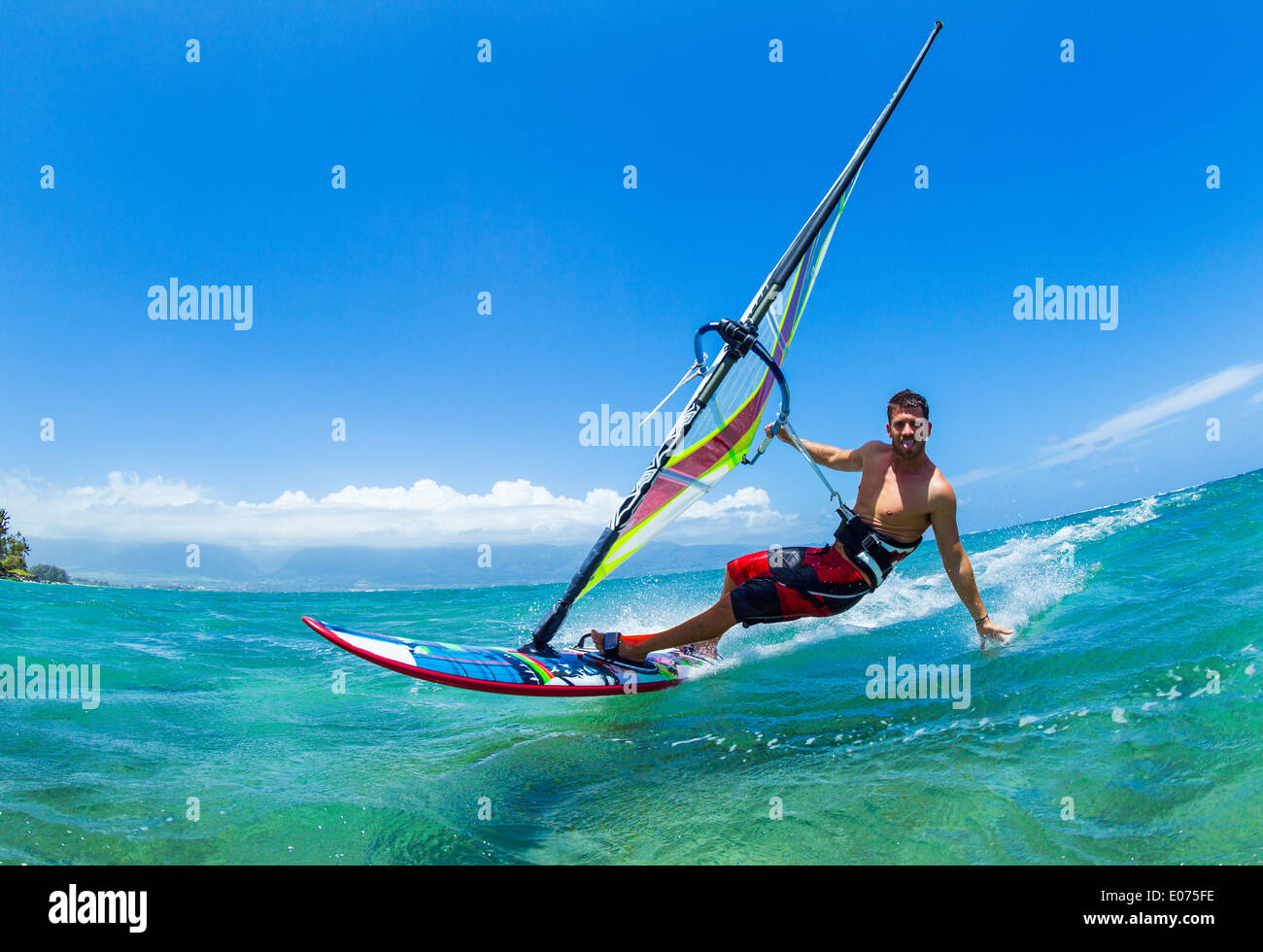 Windsurfing, Fun in the ocean, Extreme Sport Stock Photo - Alamy