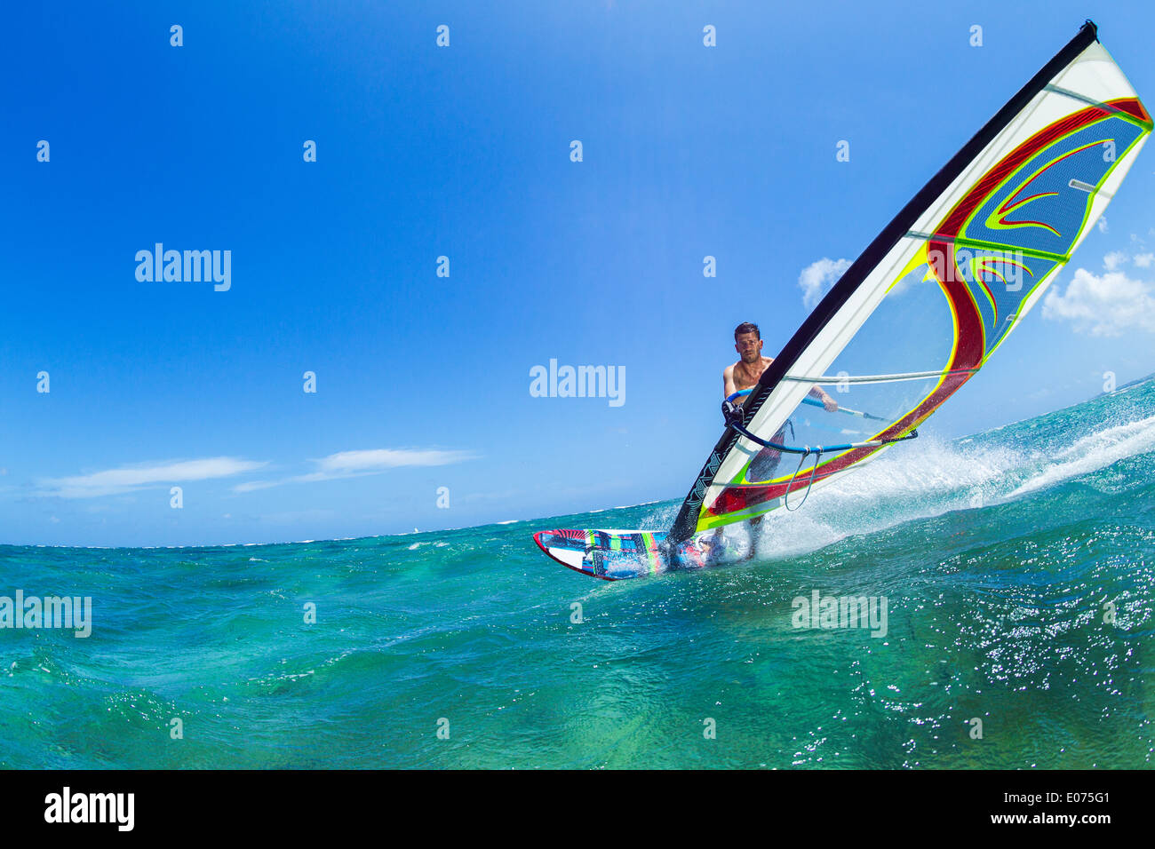 Windsurfing, Fun in the ocean, Extreme Sport Stock Photo - Alamy