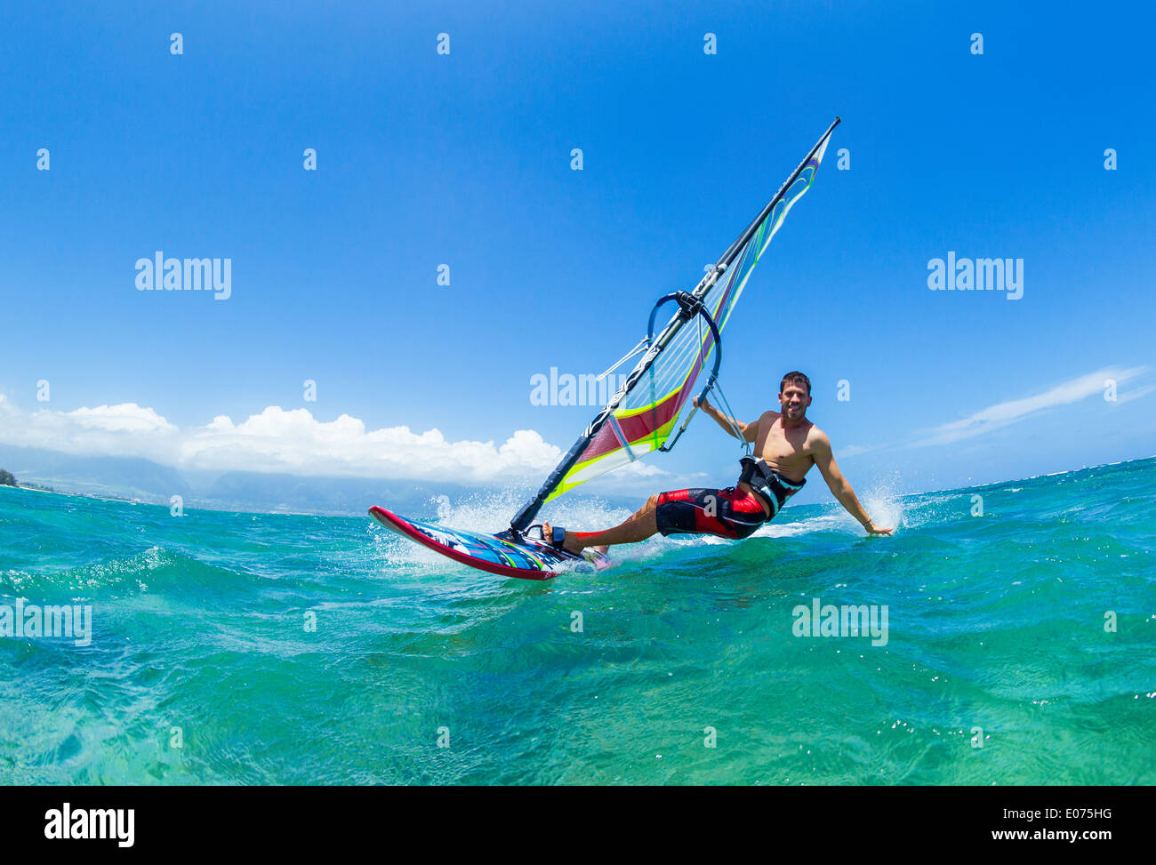 Windsurfing, Fun in the ocean, Extreme Sport Stock Photo - Alamy