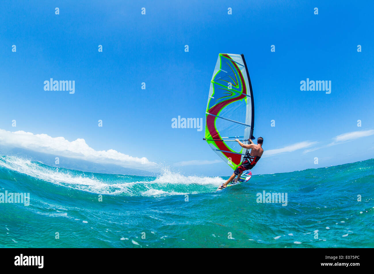 Windsurfing, Fun in the ocean, Extreme Sport Stock Photo - Alamy