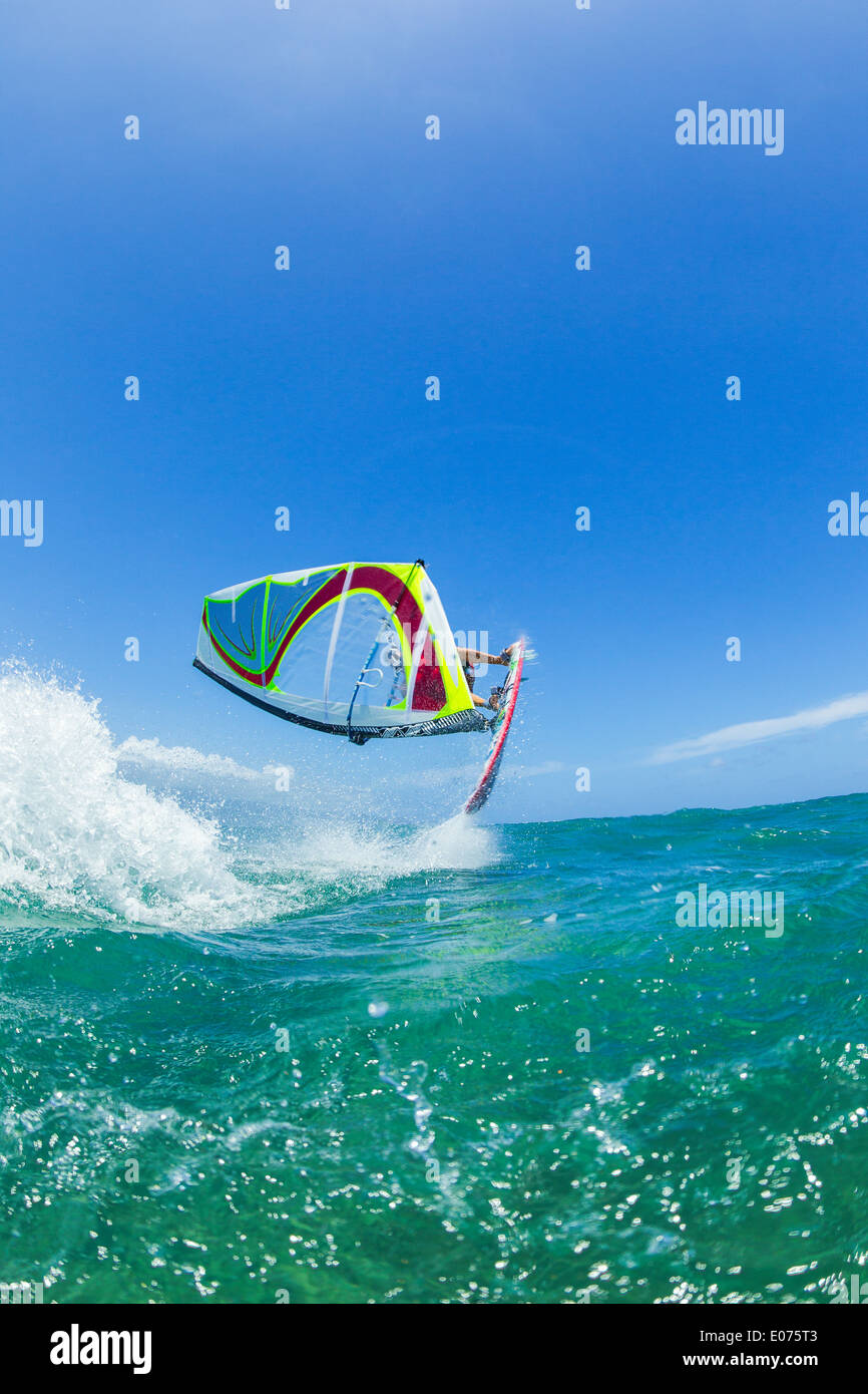 Windsurfing, Fun in the ocean, Extreme Sport Stock Photo - Alamy