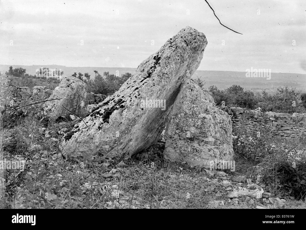 This photograph from September 1891 shows the Dolmen du Verdier, a ...