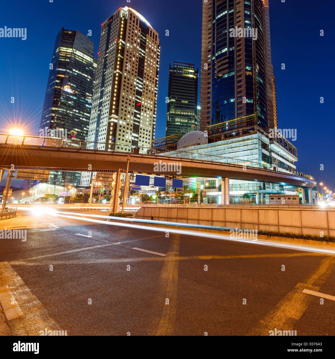 Traces of light in the context of modern architecture Stock Photo - Alamy