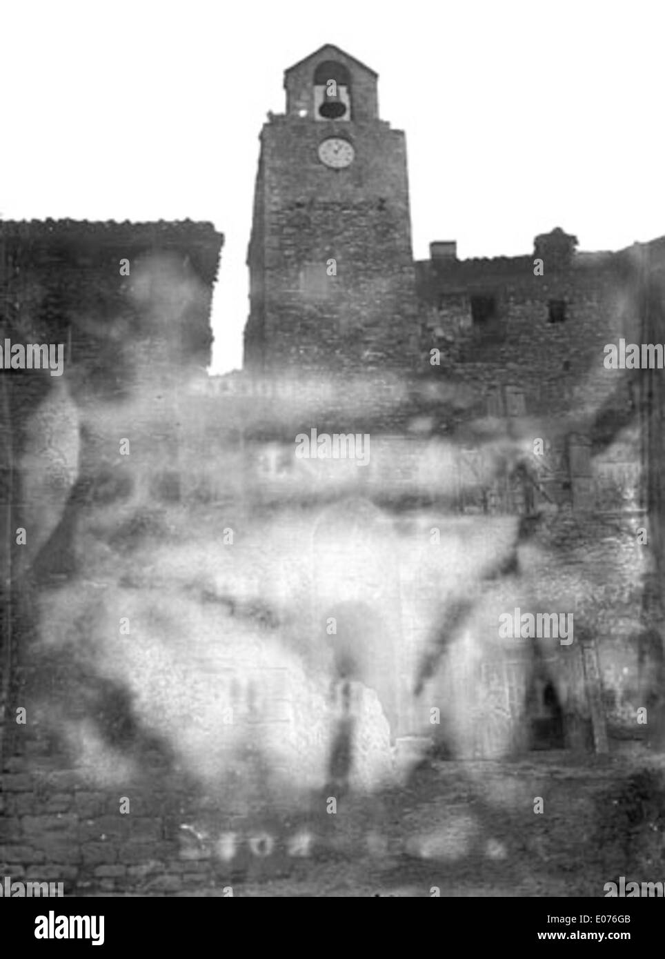 Village medieval towers in Black and White Stock Photos & Images - Alamy