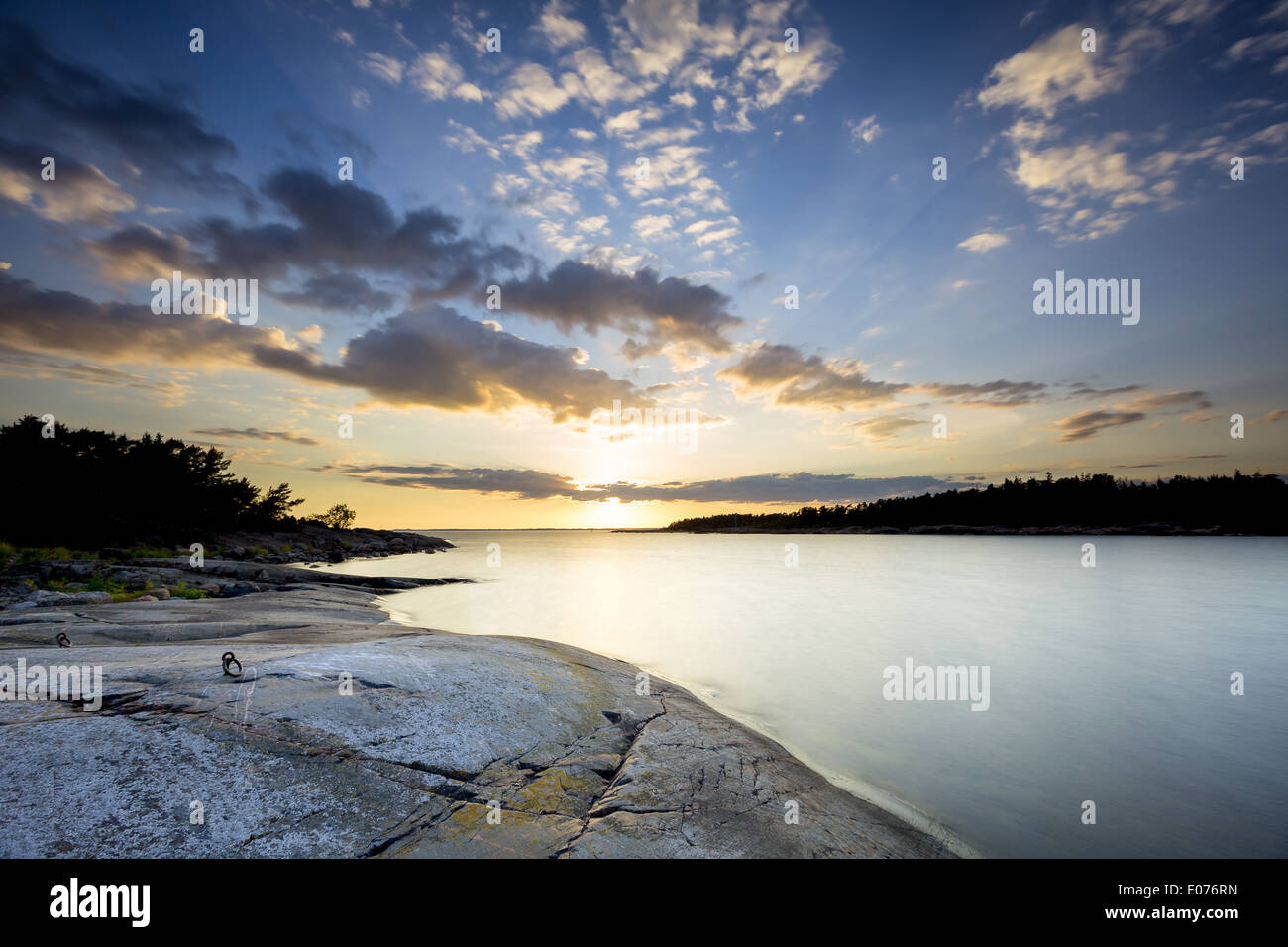 Sunset at Kutuhället island, Sipoo, Finland, EU Stock Photo - Alamy