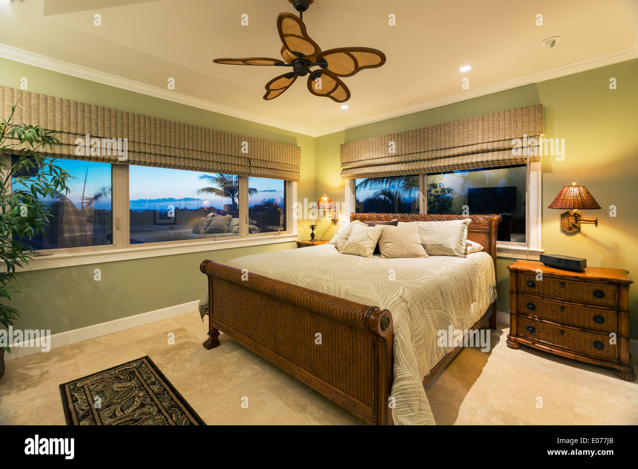 Beautiful Bedroom Interior in New Luxury Home, Interior Design Stock ...