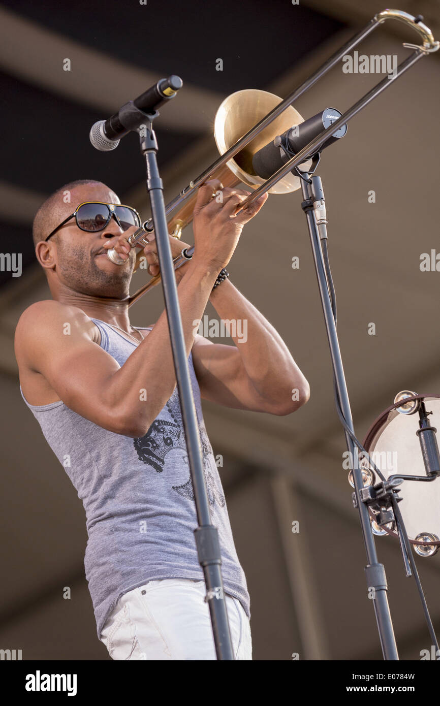 New Orleans, Louisiana, USA. 4th May, 2014. TROMBONE SHORTY (aka TROY ...