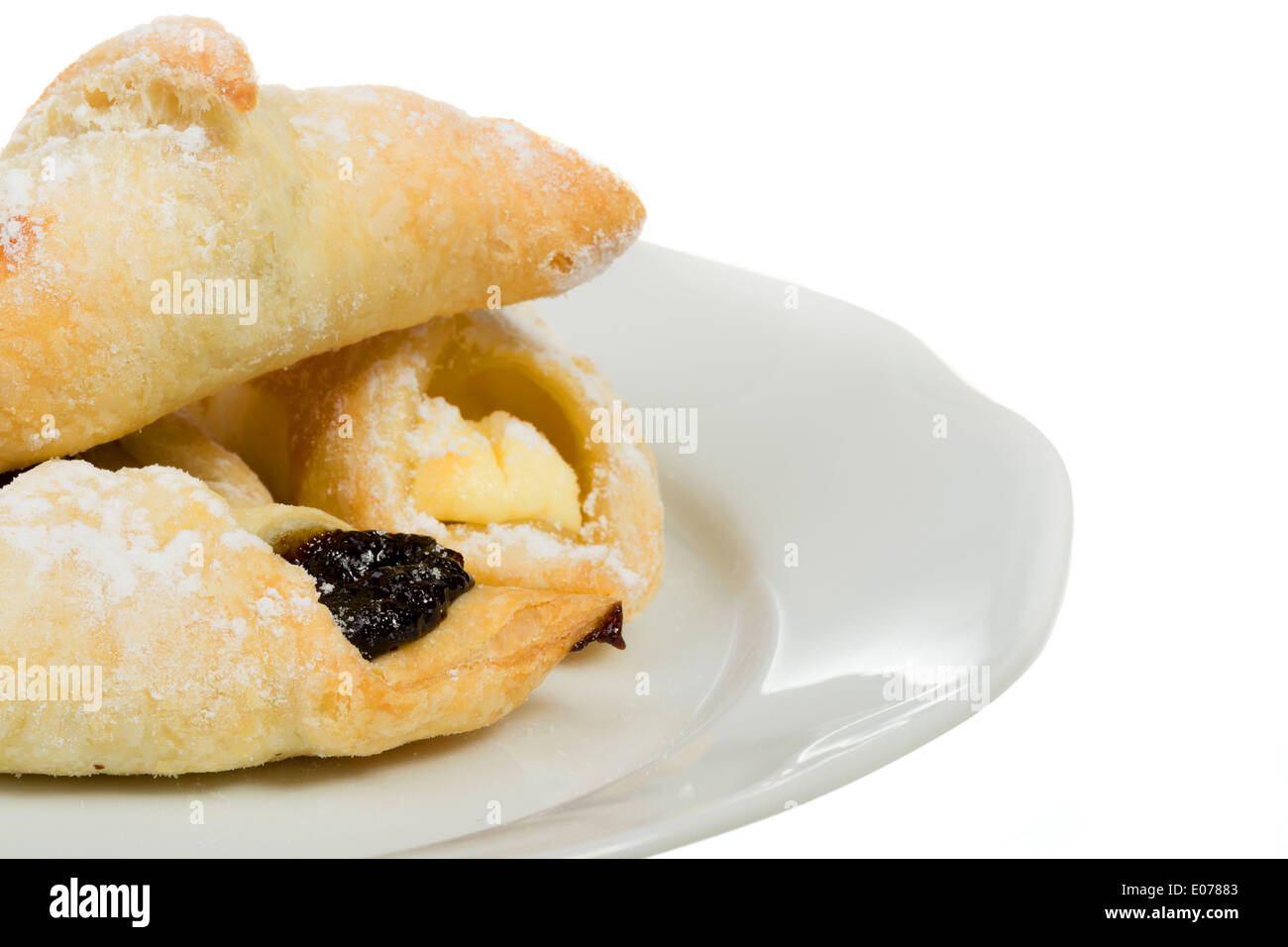 homemade pastry on plate isolated on white background Stock Photo - Alamy