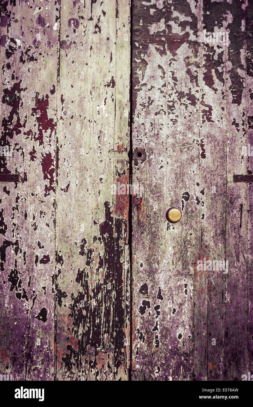 an old, rusty wooden door with lot of scratches and peeling paint Stock Photo - Alamy