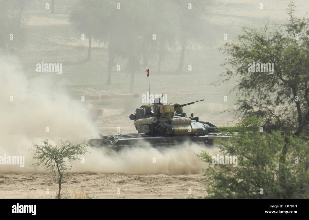 Rajasthan. 4th May, 2014. A Indian army tank is seen during the ...