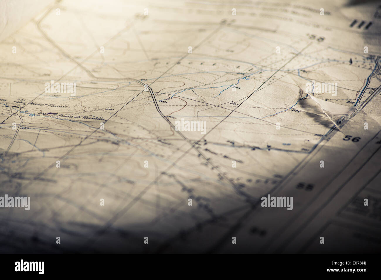 detail of an old and worn military map Stock Photo - Alamy