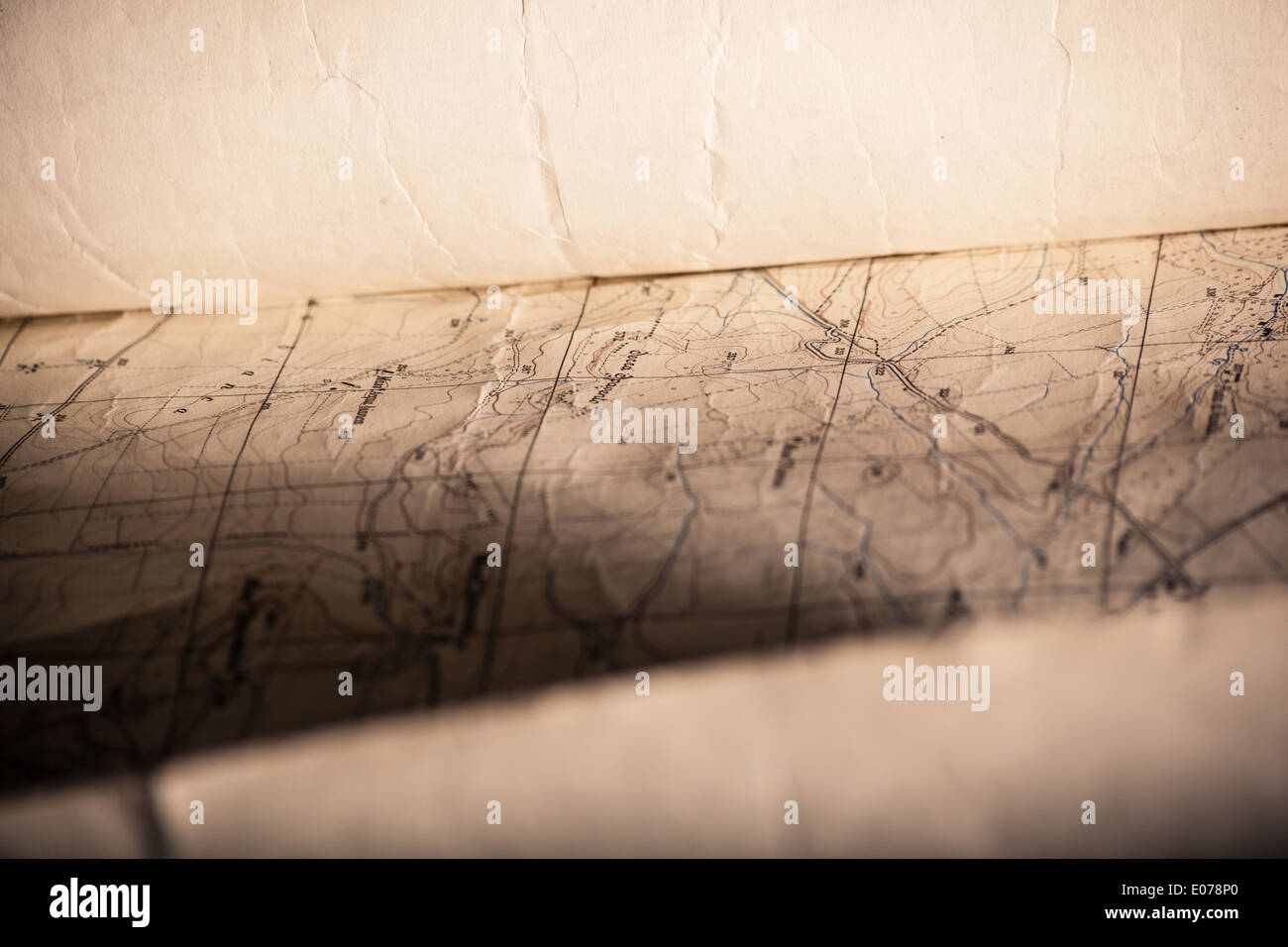 detail of an old and worn military map Stock Photo - Alamy