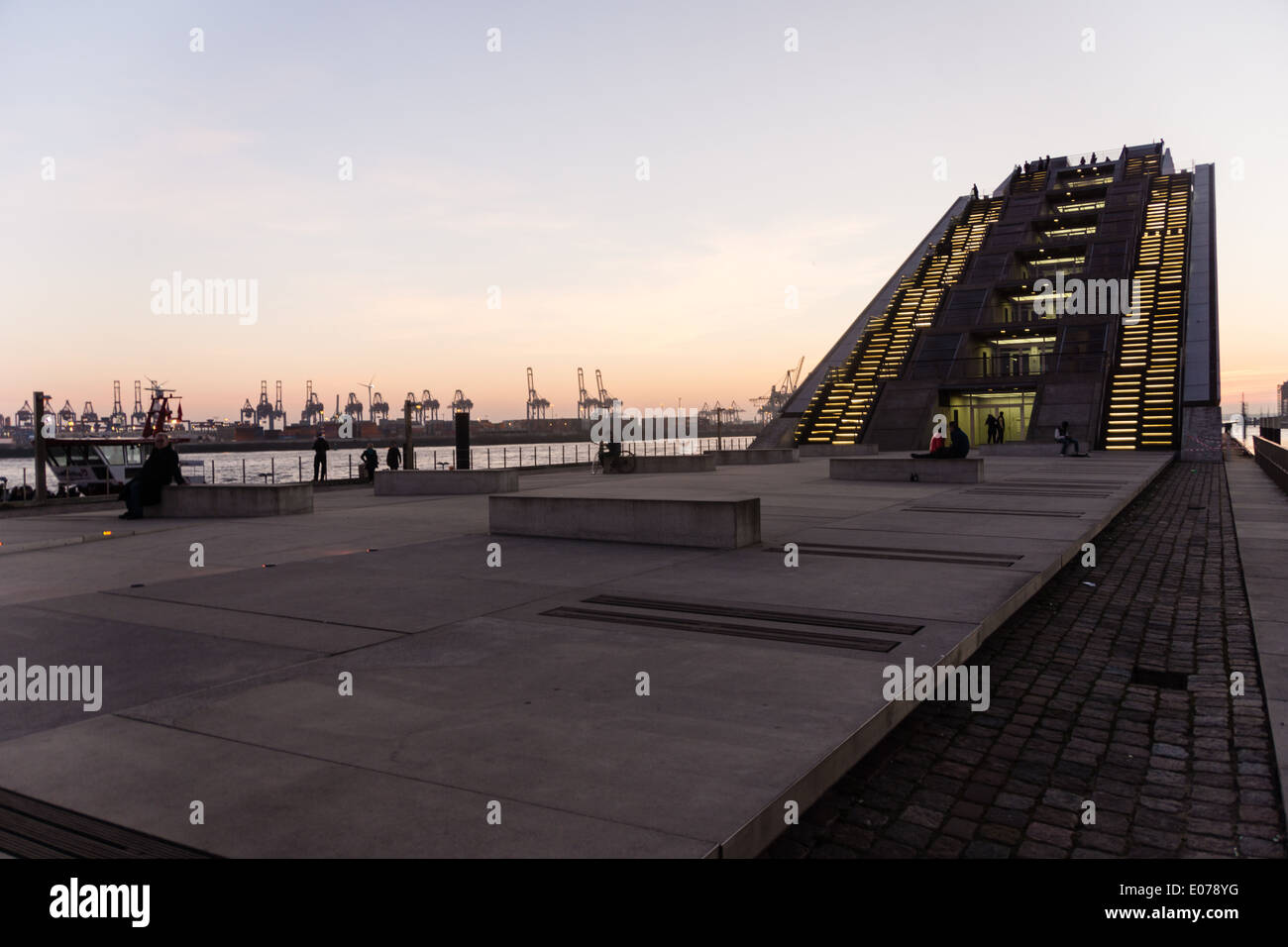 Sunset at the Docklands in Hamburg Altona Altstadt Stock Photo - Alamy